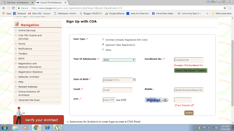 CoA | PROCEDURE FOR REGISTRATION | An Architect Explains